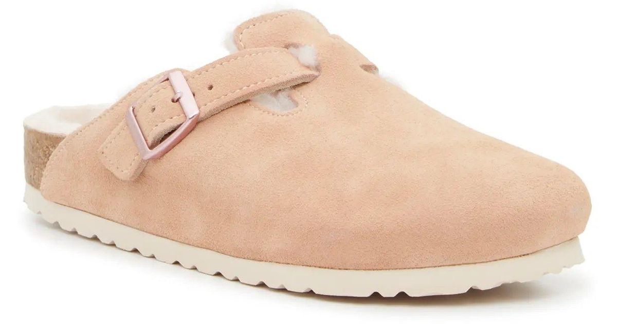 Birkenstock Boston Shearling Clog in Pink | Lyst