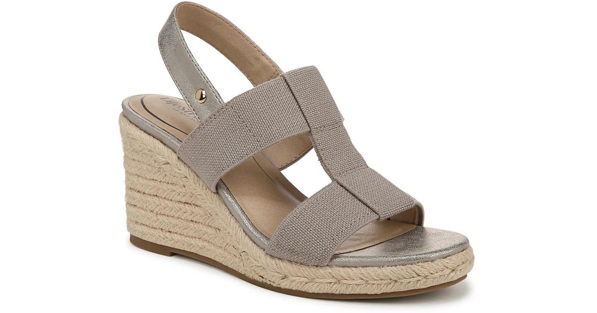 LifeStride Tallulah Espadrille Wedge Sandal in Metallic | Lyst