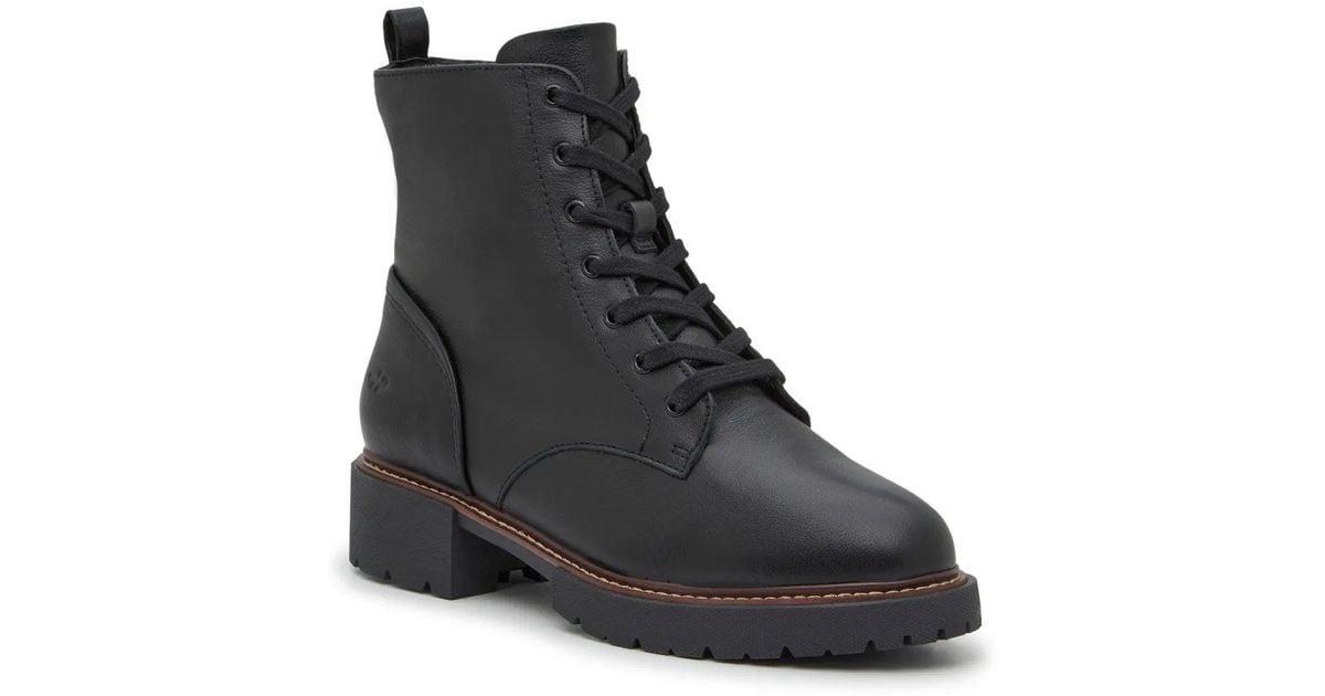 Hush Puppies Kit Combat Boot in Black | Lyst
