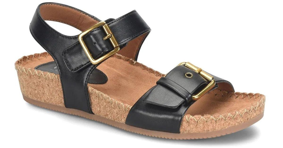 EuroSoft Gypsie Wedge Sandal in Black | Lyst