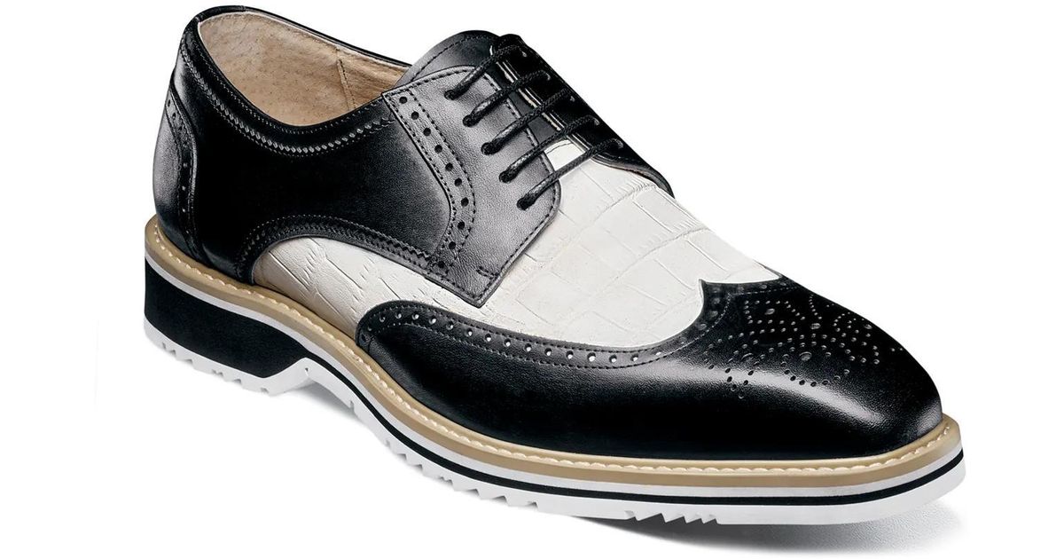 Stacy Adams Beaumont Wingtip Oxford in Black for Men | Lyst