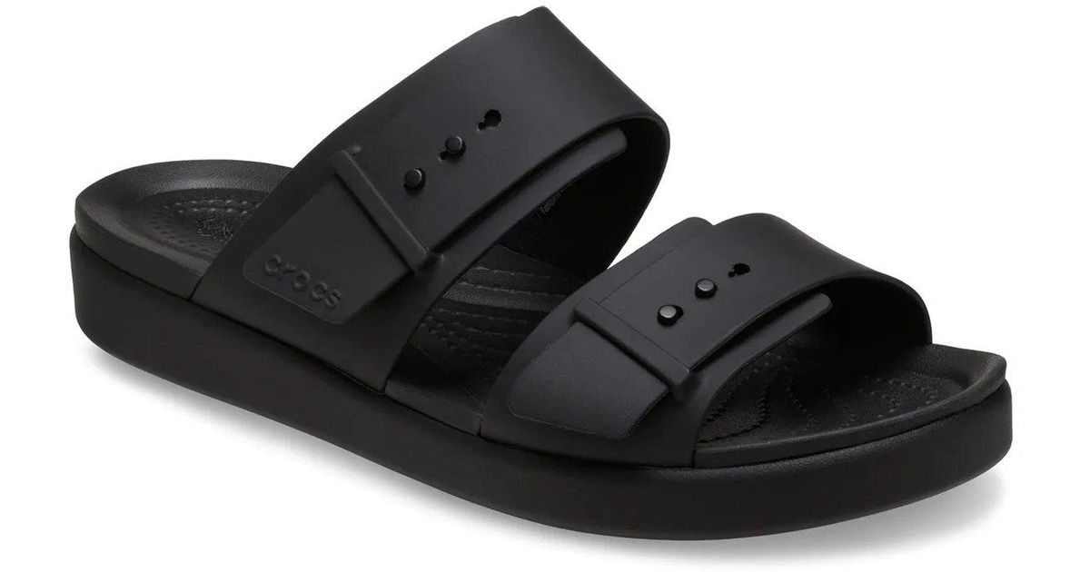 Crocs™ Brooklyn Low Wedge Sandal in Black | Lyst