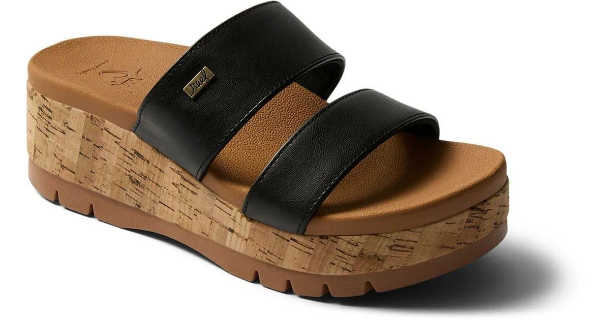 Reef Horizon Luca Wedge Sandal in Black | Lyst