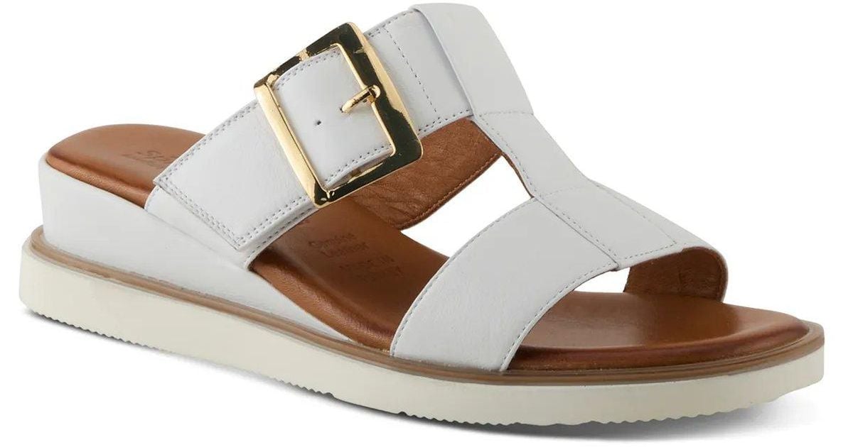 Spring Step Seaport Wedge Sandal in White | Lyst