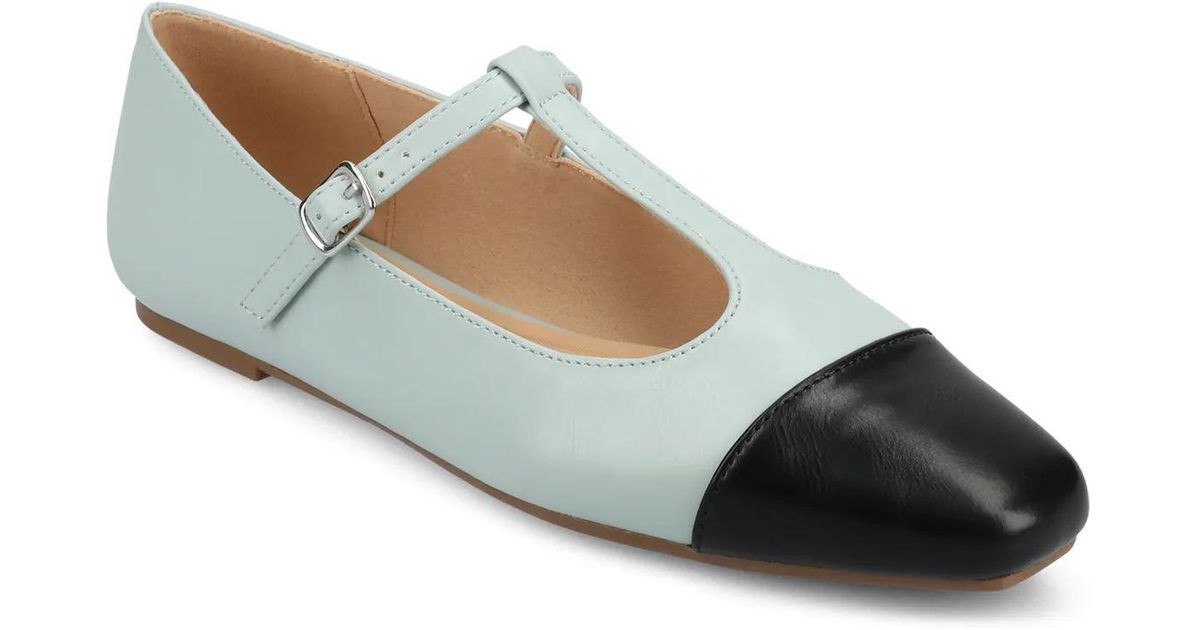 Journee Collection Theah Mary Jane Flat in Black | Lyst