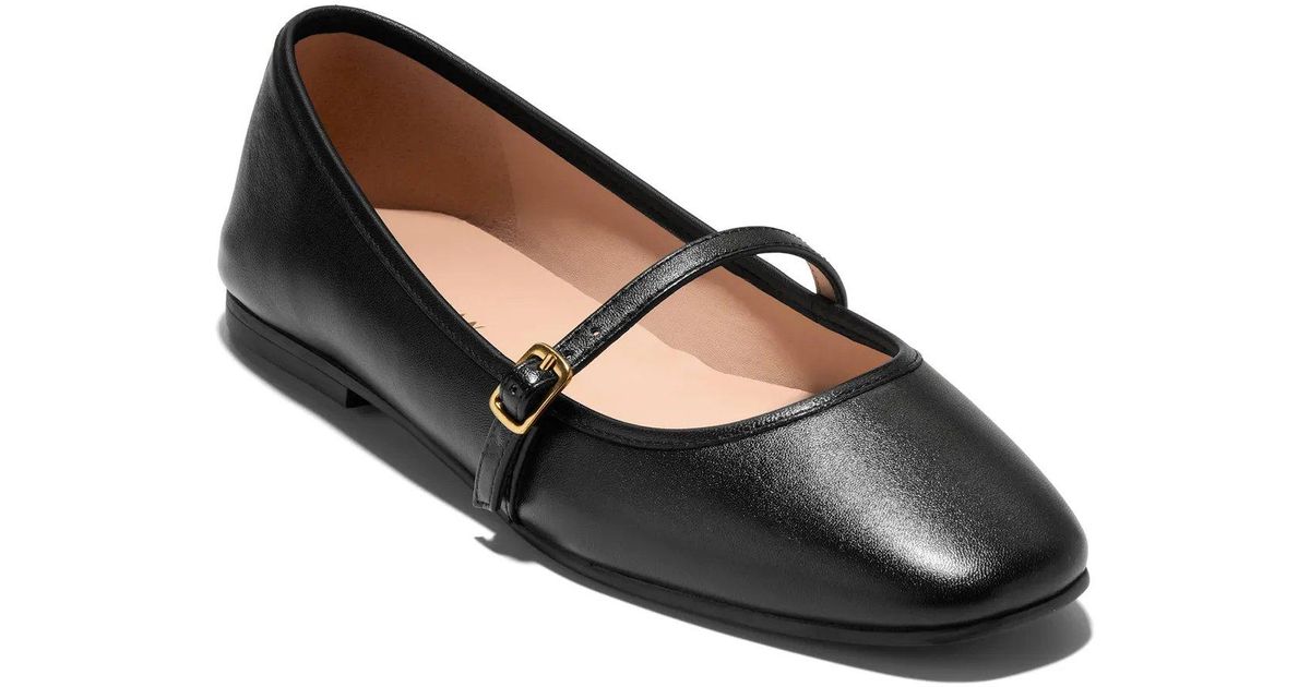 Cole Haan Yelena Mary Jane Ballet Flat in Black | Lyst