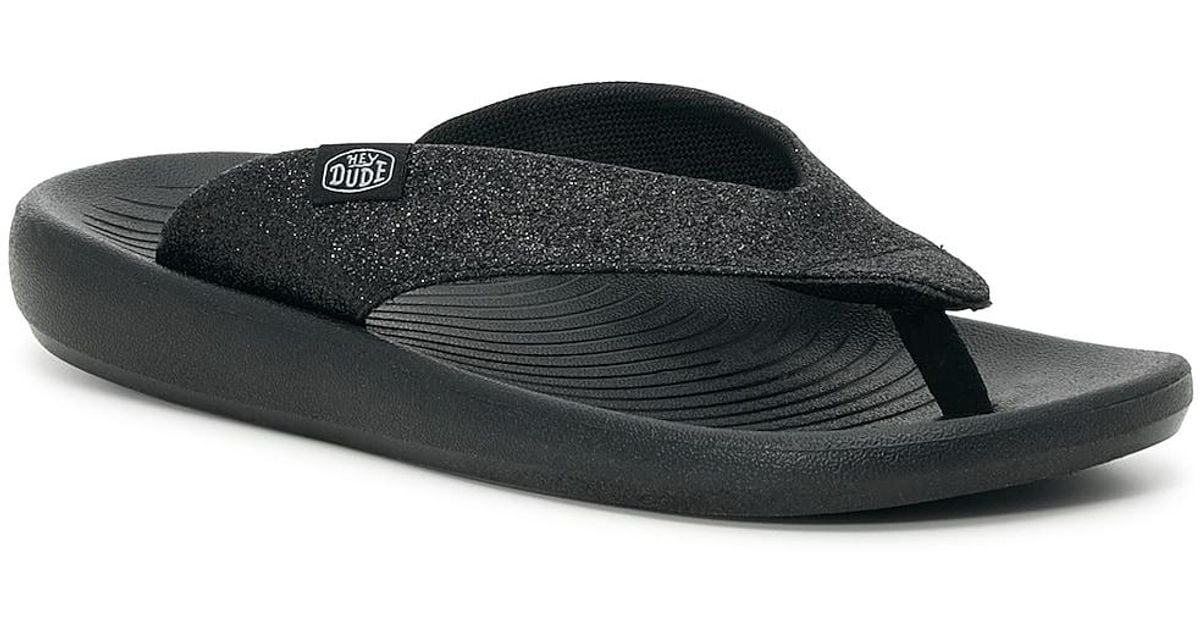 Hey Dude Meg Flip Flop In Black Lyst