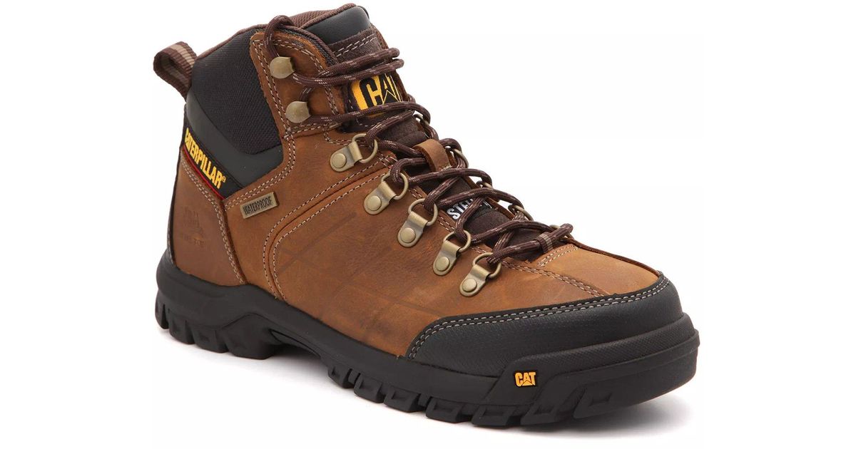 Caterpillar Threshold Steel Toe Work Boot in Brown for Men | Lyst