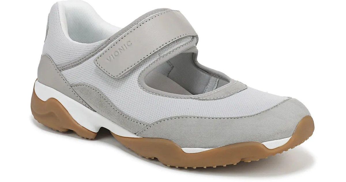 Vionic Wide Width Walk Slim Giselle Mary Jane Walking Shoe in Gray | Lyst