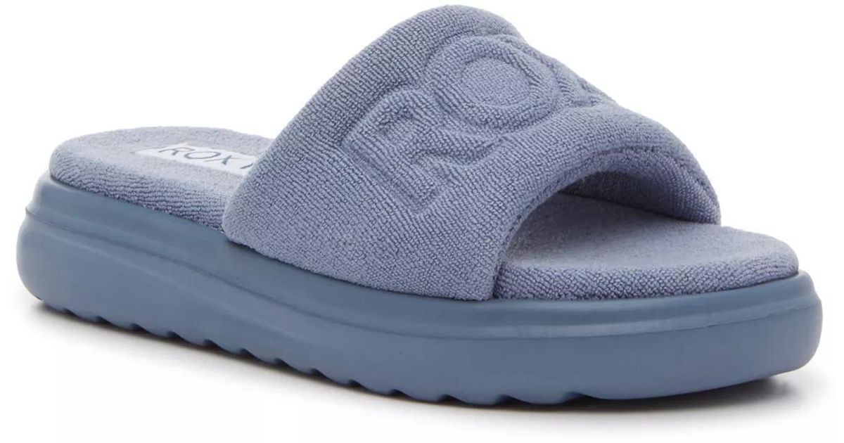 Roxy Gelato Platform Slide Sandal in Blue | Lyst