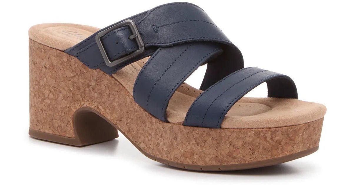 Clarks Nerisa Holly Platform Sandal in Blue | Lyst