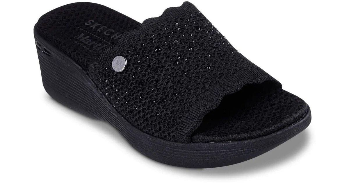 Skechers Martha Stewart Pierlite Lite Essence Wedge Sandal in Blue | Lyst