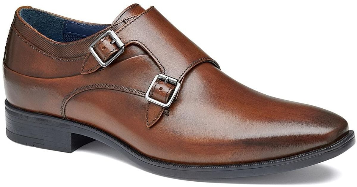Johnston & Murphy Gibbons Monk Strap Slip-on in Brown for Men | Lyst