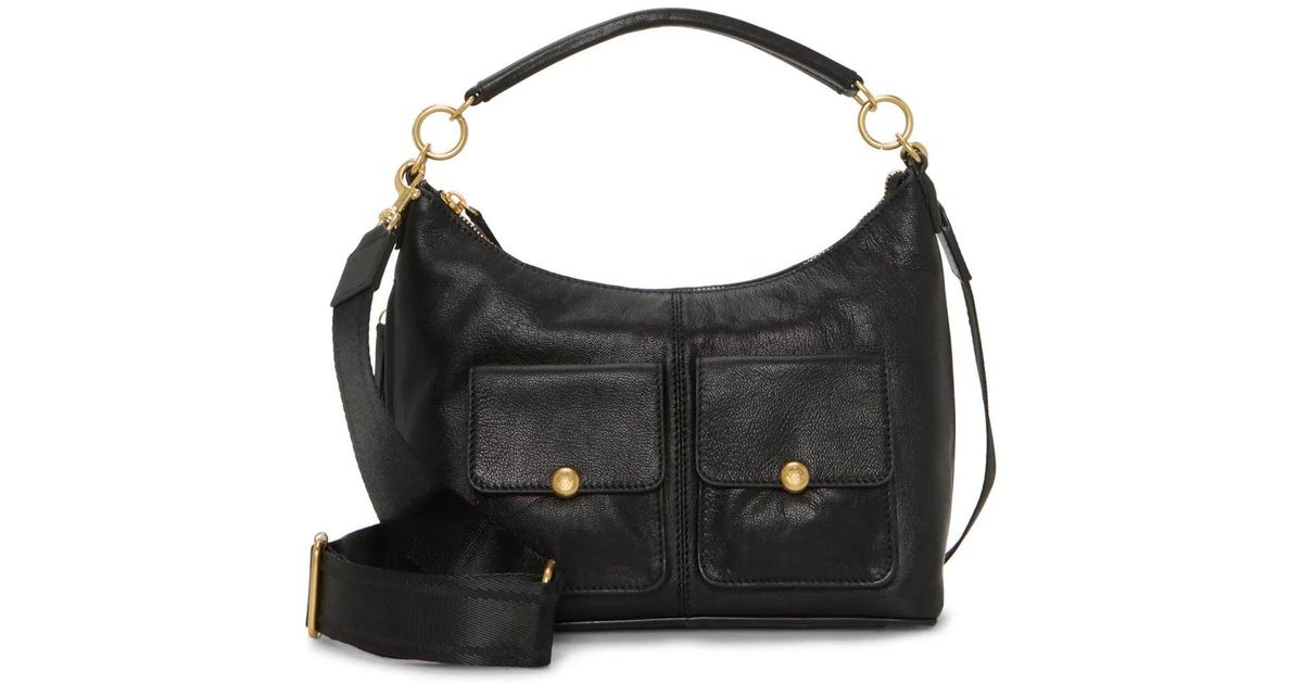 Vince Camuto Carly Leather Shoulder Bag in Black | Lyst