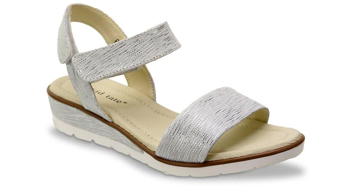 David Tate Samba Wedge Sandal in Metallic | Lyst
