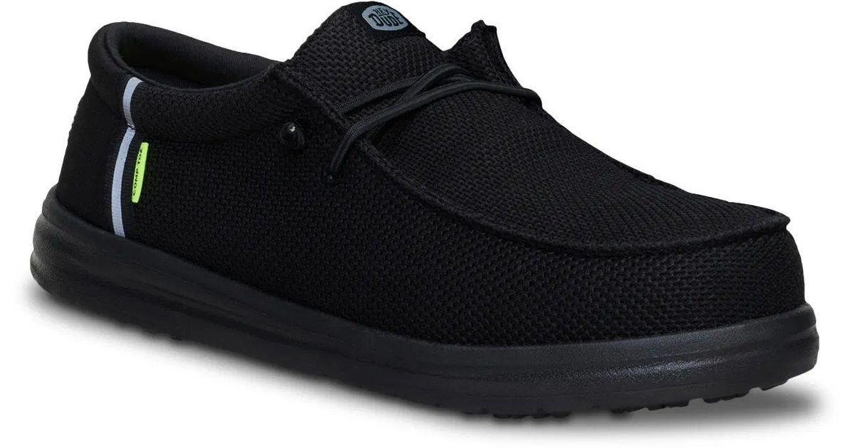 HEYDUDE Wally Composite Toe Work Slipon in Black for Men | Lyst