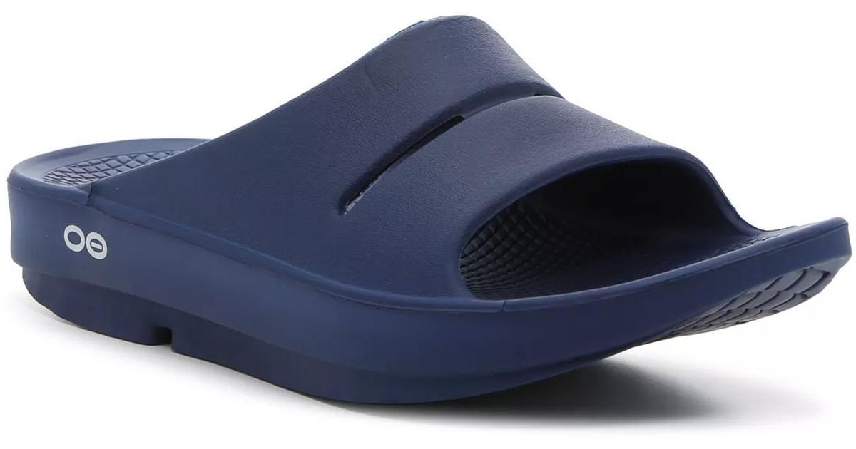 OOFOS Ooahh Slide Sandal in Blue | Lyst