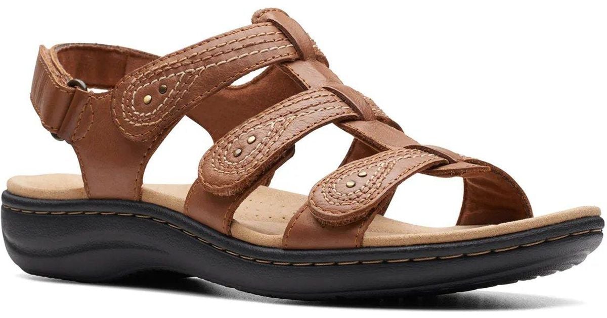 Clarks Wide Width Laurieann Gladiator Sandal in Brown | Lyst