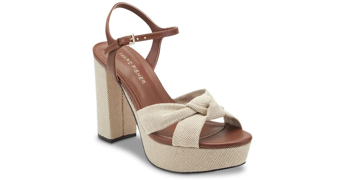 Marc Fisher Deren Platform Sandal in Brown | Lyst