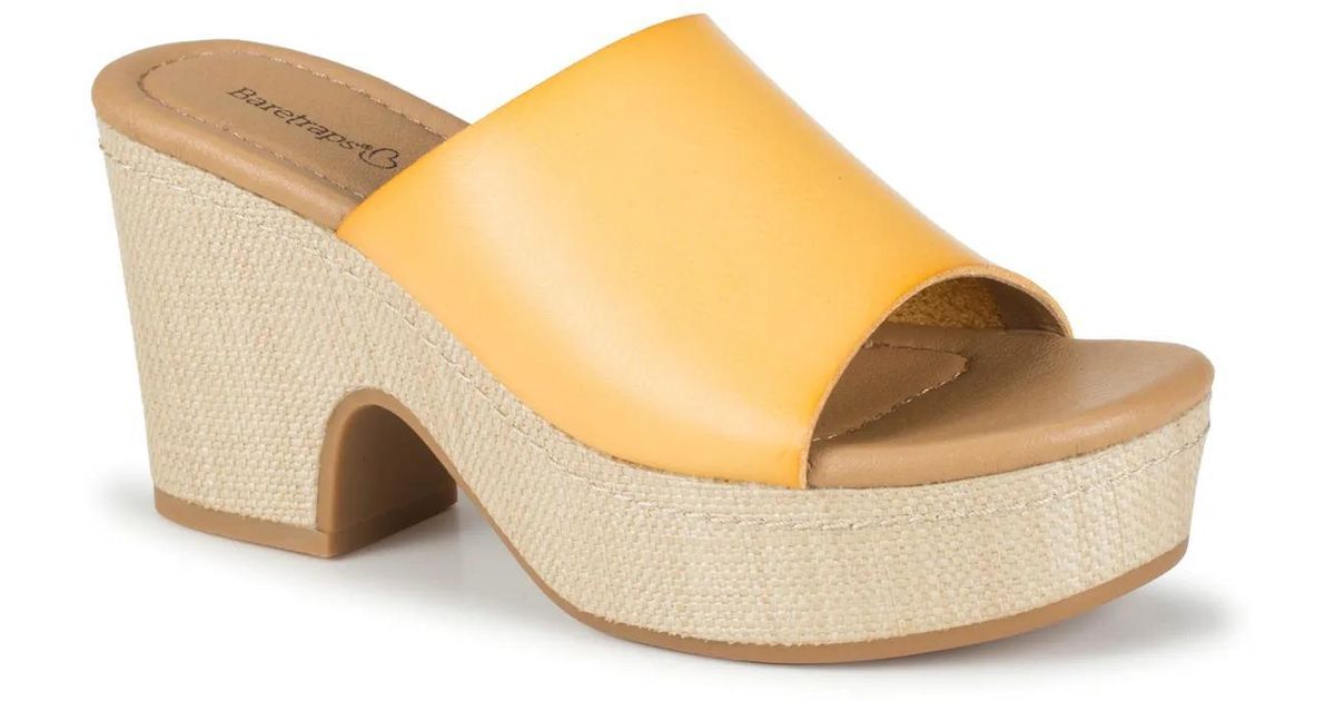 BareTraps Teah Platform Sandal in Yellow | Lyst