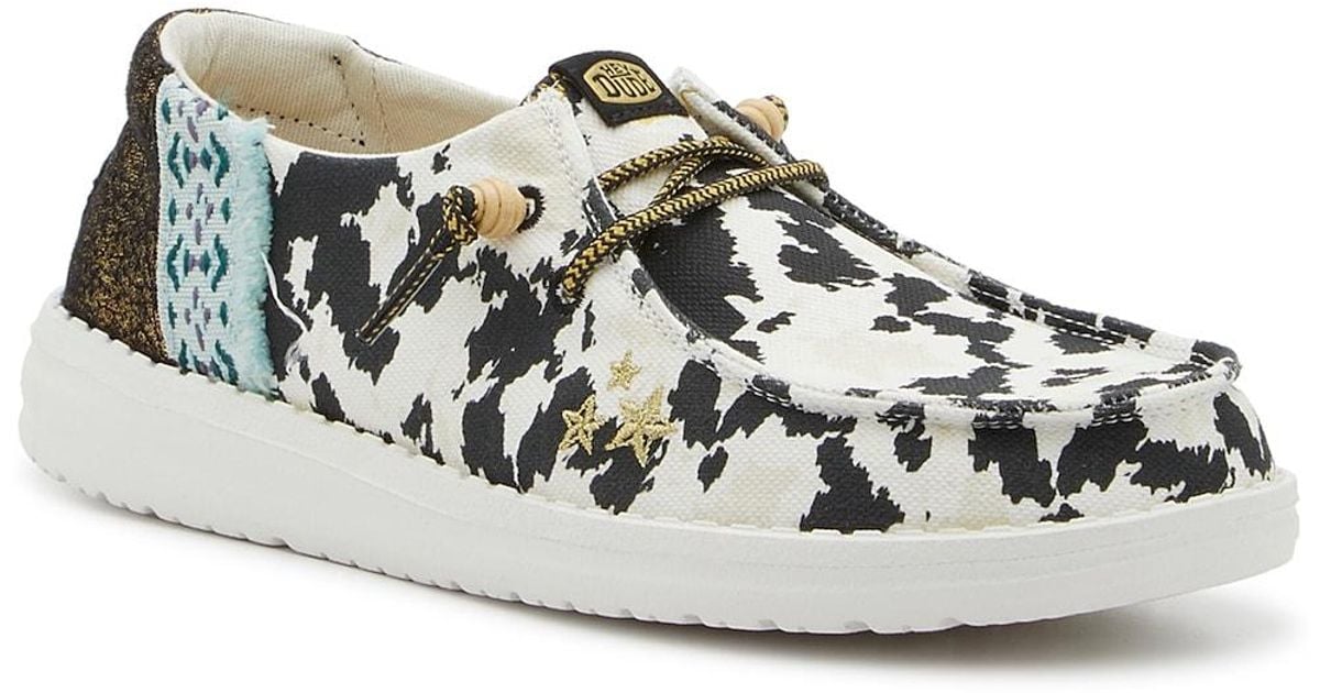 Hey Dude Wendy Disco Cow Slip-on in White | Lyst