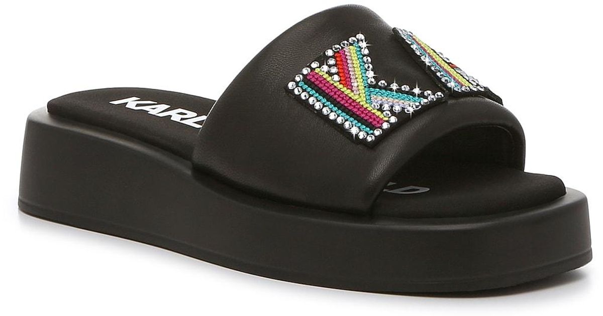 Karl Lagerfeld Opal Platform Sandal in Black | Lyst