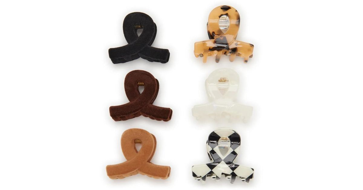 Kelly & Katie Loop Mini Claw Hair Clip Set 6 Pack in Black | Lyst