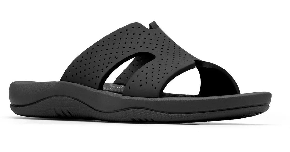 Clarks Cloudsteppers Sunmaze Bali Sandal in Black | Lyst