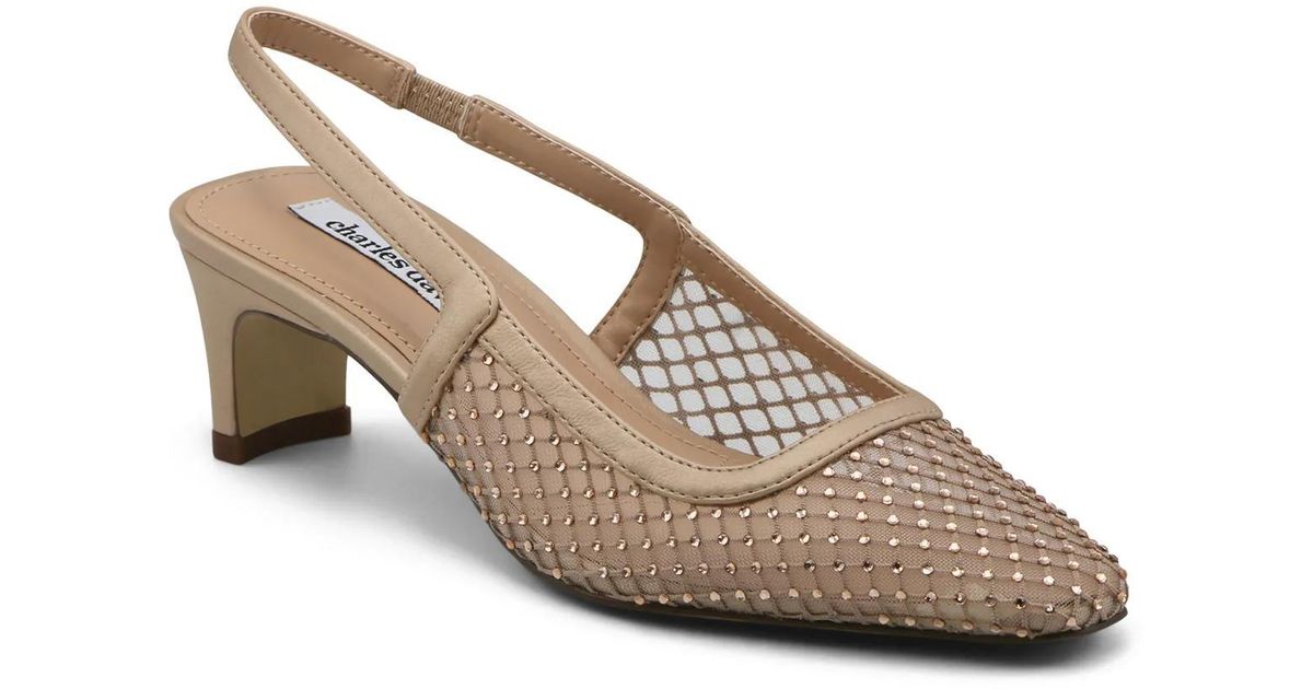 Charles David Shine Pump in Gray | Lyst