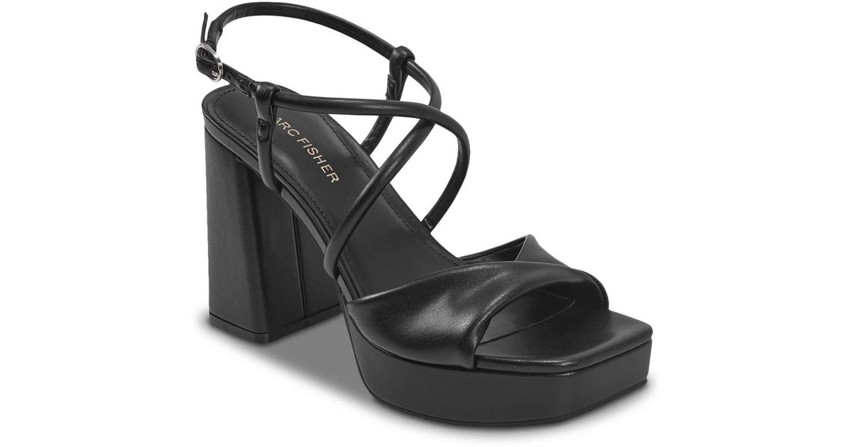 Marc Fisher Glady Platform Sandal in Black | Lyst