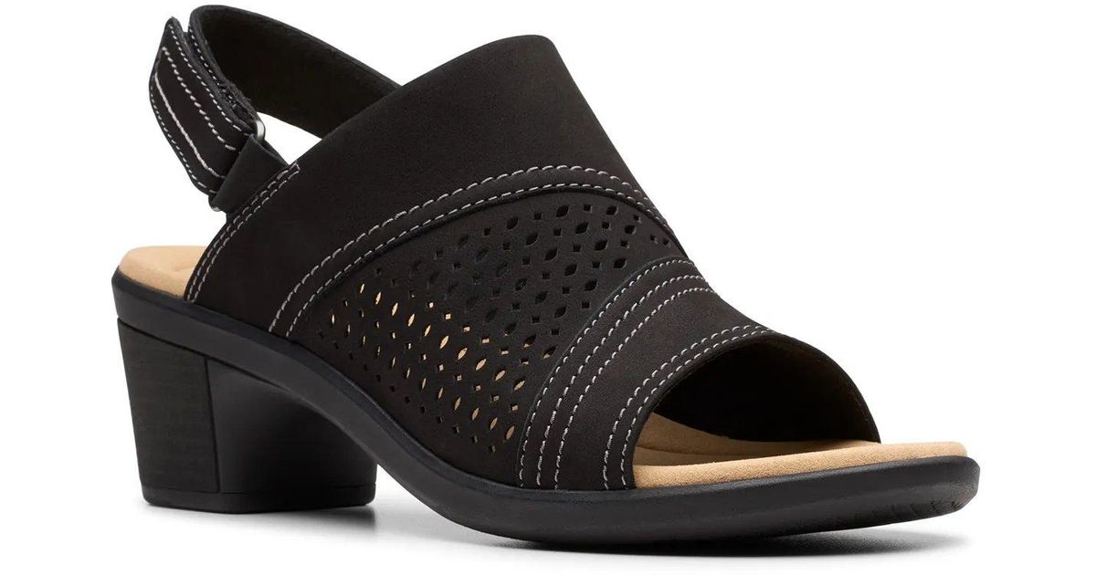 Clarks Emily Mist Sandal in Black | Lyst