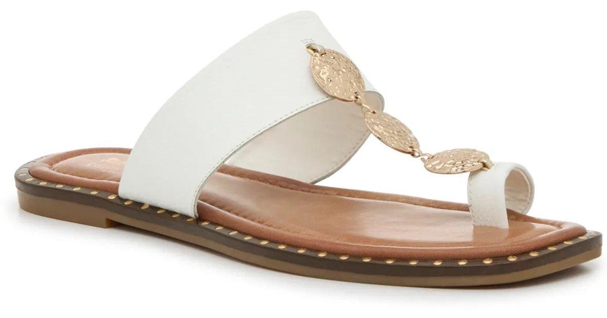 Coach and Four Penny Coin Sandal in White | Lyst