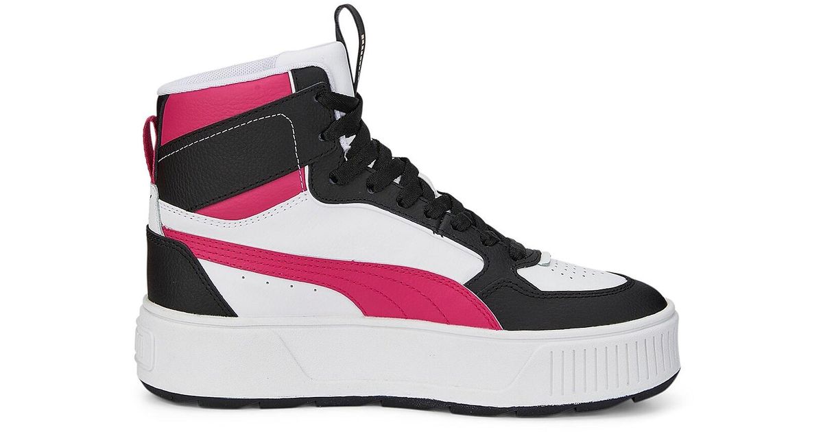 Puma Leather Karmen Rebell Mid Sneaker In White Black Lyst