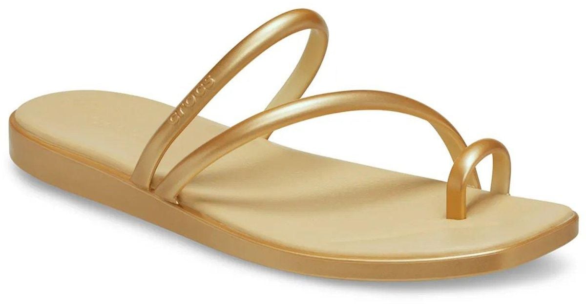 Crocs™ Miami Toe Loop Sandal in Metallic | Lyst