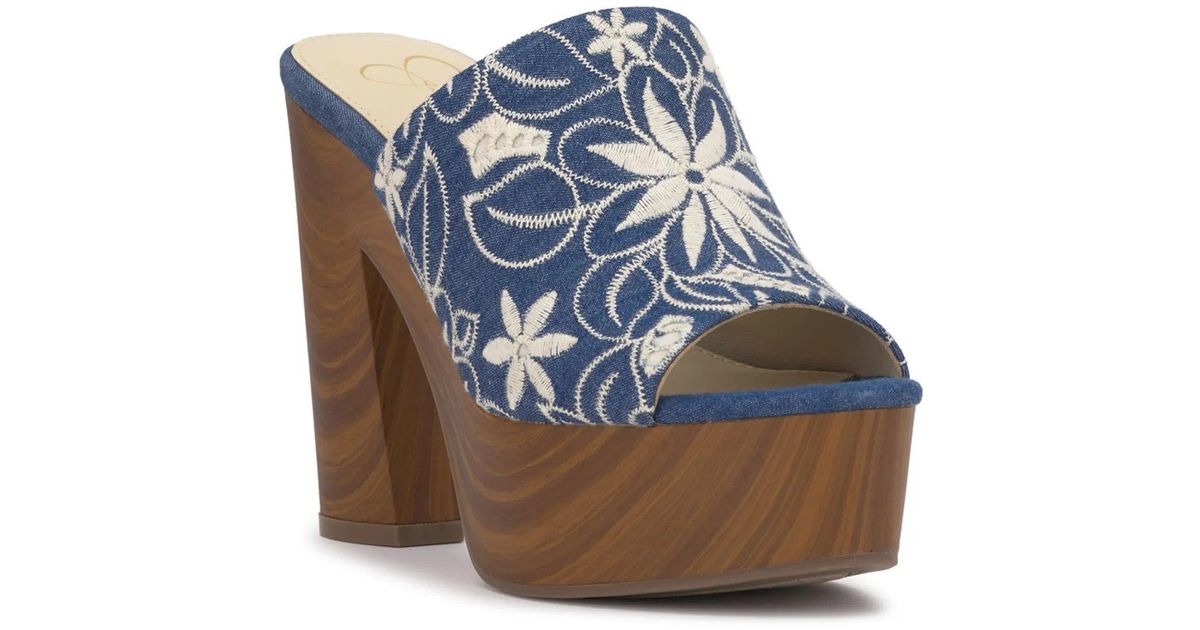 Jessica Simpson Shelbie Platform Mule in Blue | Lyst