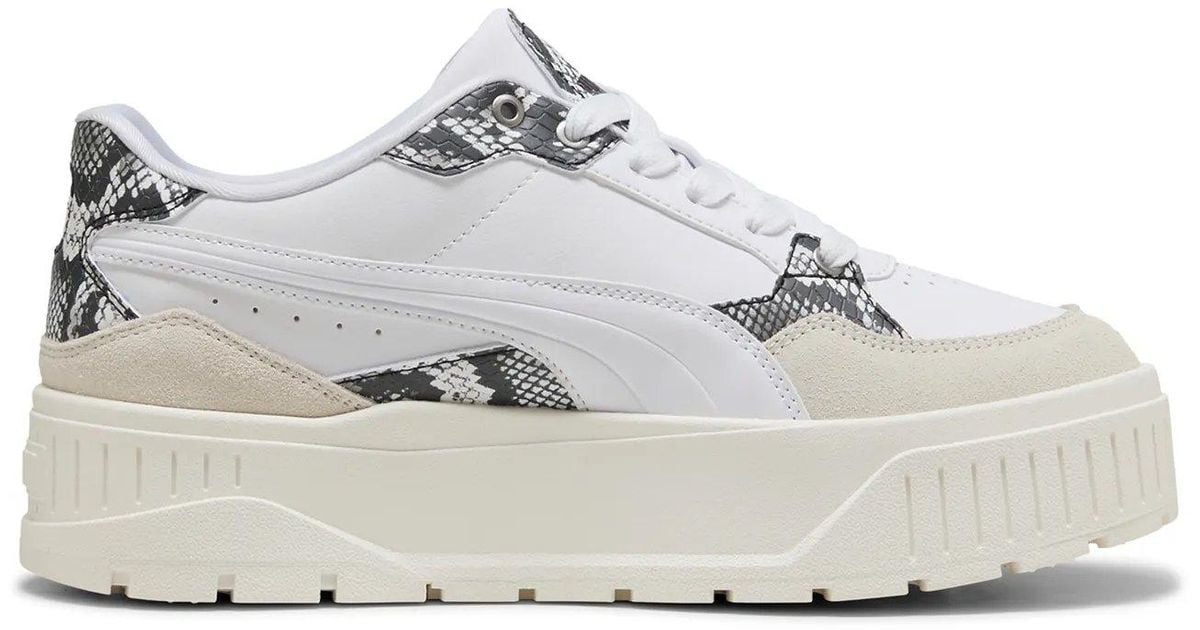 PUMA Karmen Ii Idol Snake Chic Platform Sneaker in White | Lyst