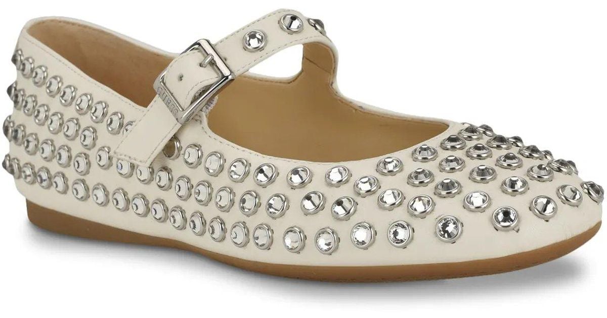 Guess Kalidal Mary Jane Flat in Metallic | Lyst