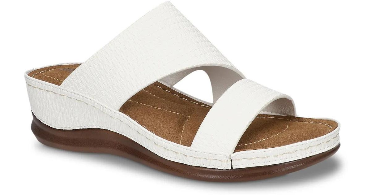 Easy Street Larrain Wedge Slide in Black | Lyst