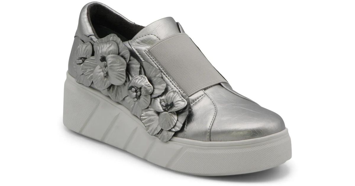 Charles David Rachelle Wedge Slipon Sneaker in Gray | Lyst
