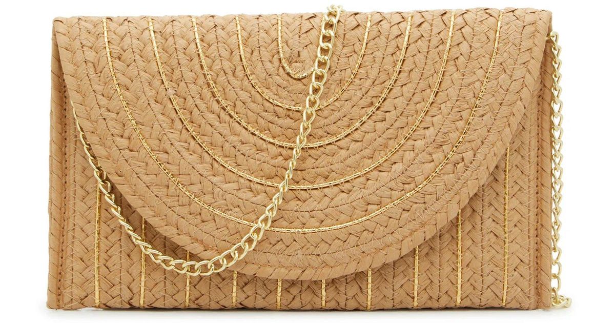Kelly & Katie Lurex Straw Clutch in Metallic | Lyst