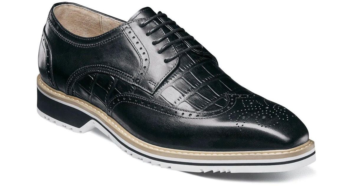 Stacy Adams Beaumont Wingtip Oxford in Black for Men | Lyst