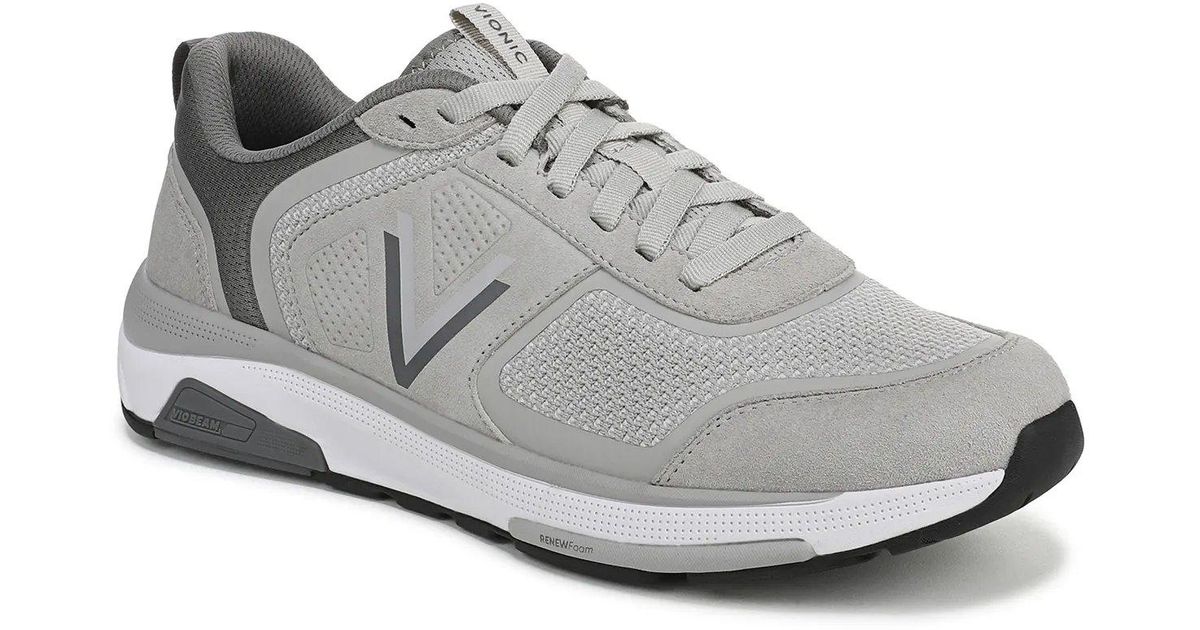 Vionic Walk Stride Knit Sneaker in Gray for Men | Lyst
