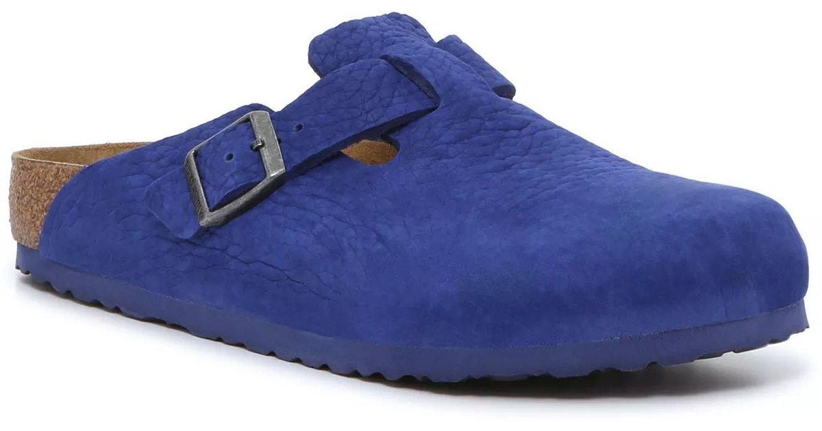 Birkenstock Wide Width Boston Clog in Blue for Men | Lyst