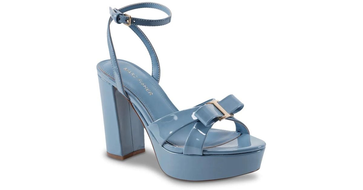 Marc Fisher Daisee Platform Sandal in Blue | Lyst