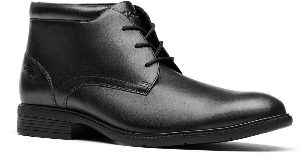 Clarks Steadwall Mid Chukka Boot in Black for Men | Lyst