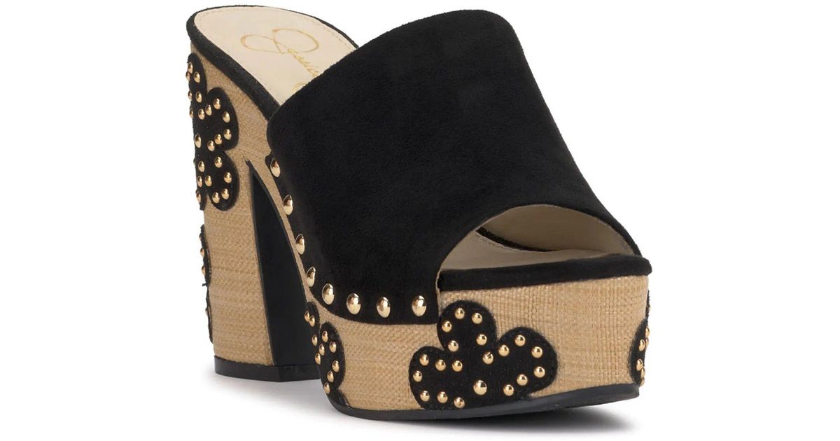 Jessica Simpson Shelbie Platform Mule in Black | Lyst