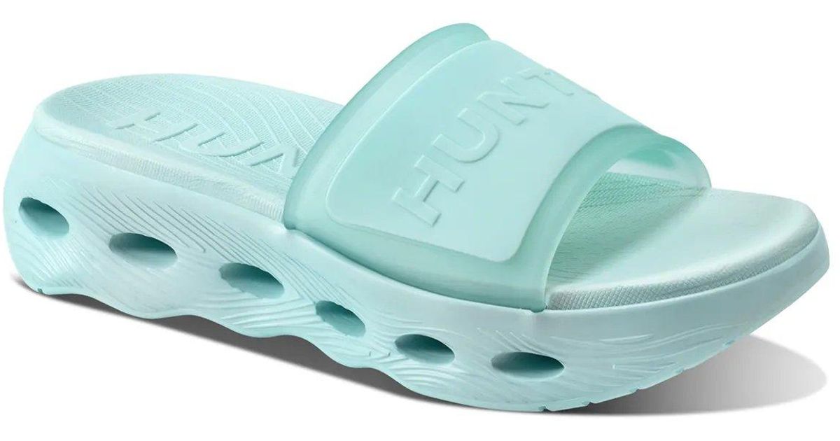 HUNTER Geneva Slide Sandal in Blue | Lyst