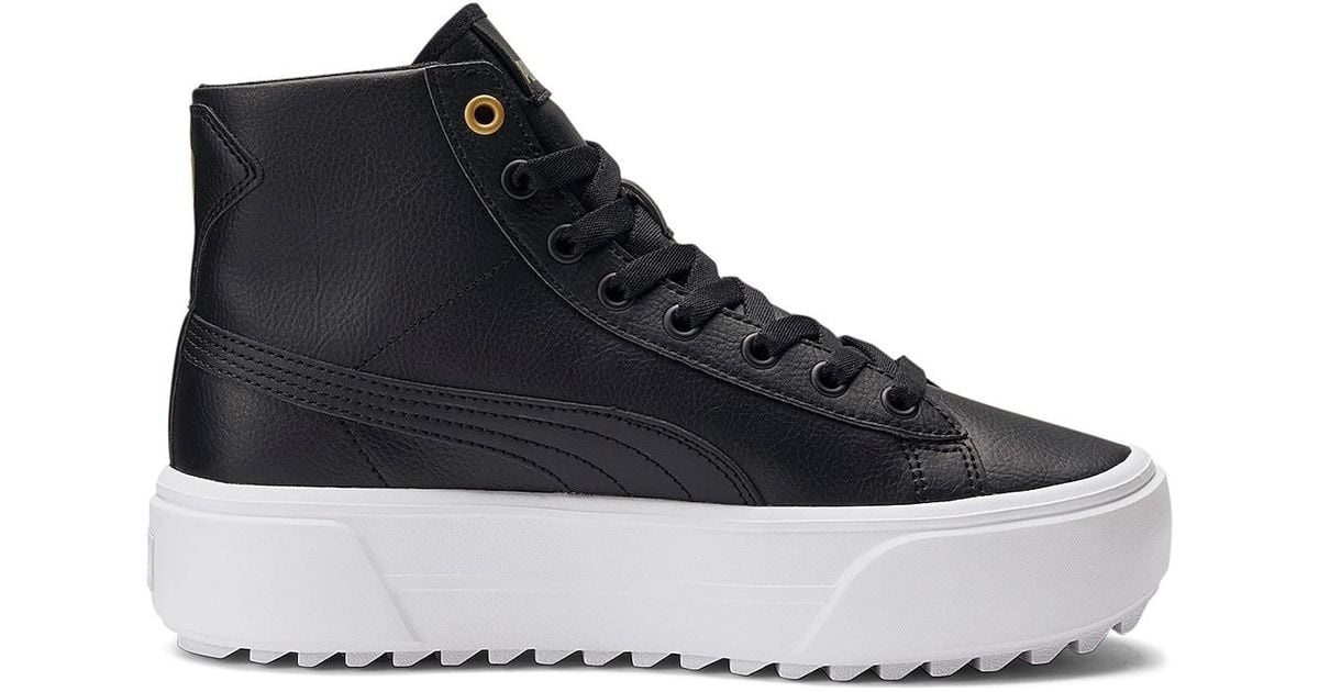 PUMA Leather Kaia Platform Sneaker in Black | Lyst