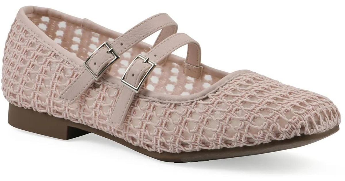 White Mountain Besnik Mary Jane Flat in Brown | Lyst