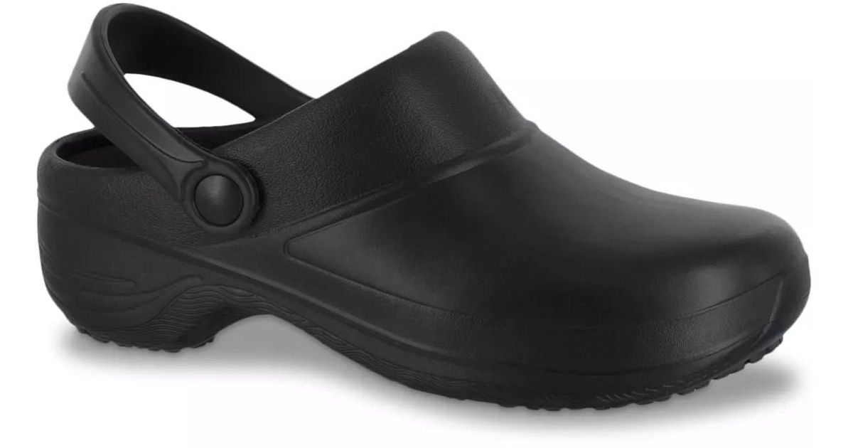 Easy Works by Easy Street Wide Width Time Clog in Black | Lyst